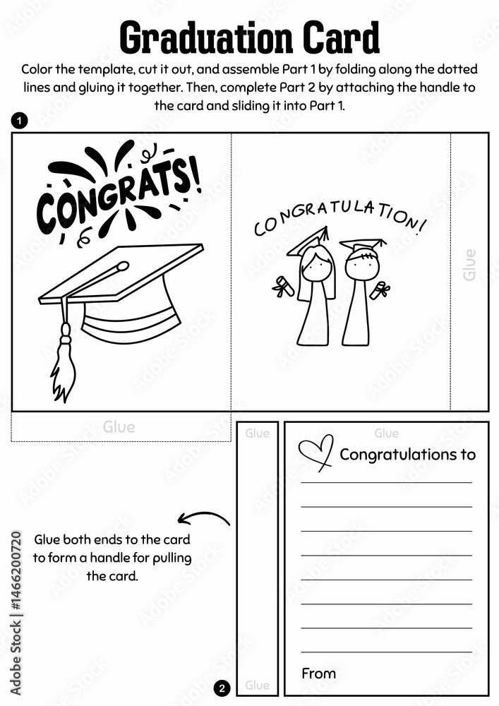 Ilustración de Stock Graduation Cards for Kids | Coloring Craft ...