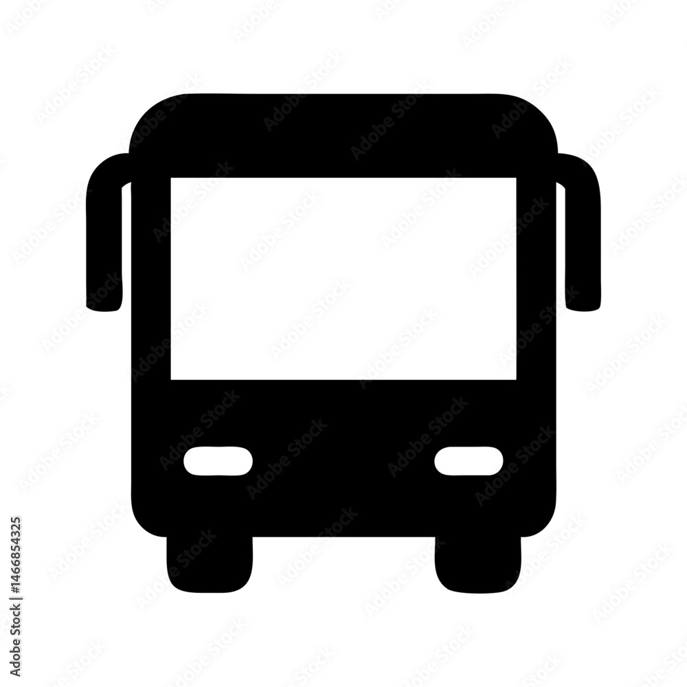 Public bus transport vehicle icon. Bus with windows supporting public ...