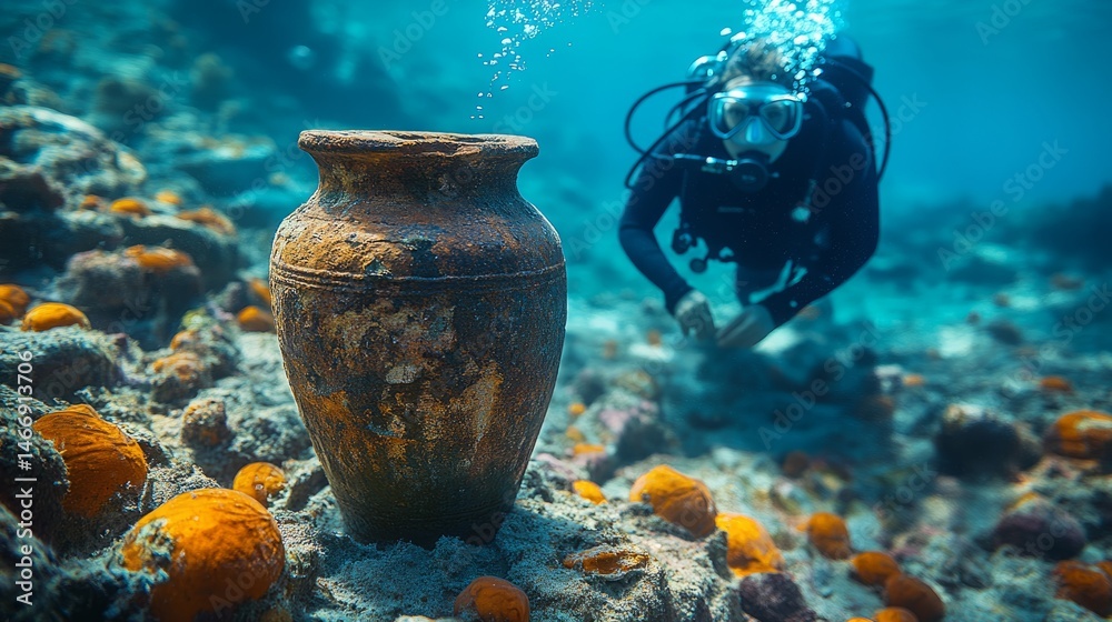 Diver investigates an enchanting underwater world, uncovering a ...