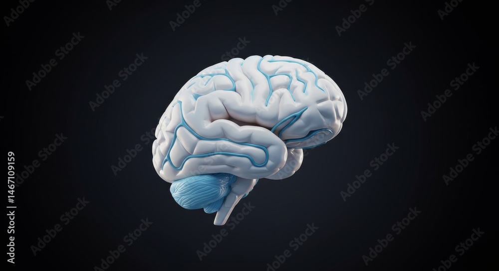 Human Brain Anatomy: 3D Model of Cerebrum and Cerebellum Detailed ...