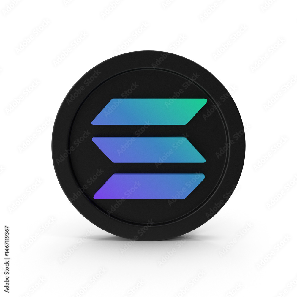 Sol solana token cryptocurrency icon Stock Illustration | Adobe Stock