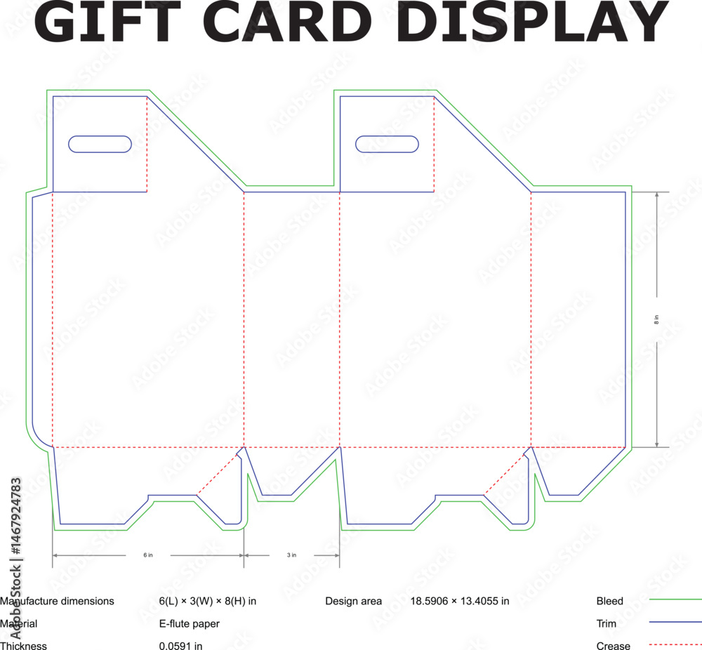 Detailed vector illustration showing a gift card display template with ...