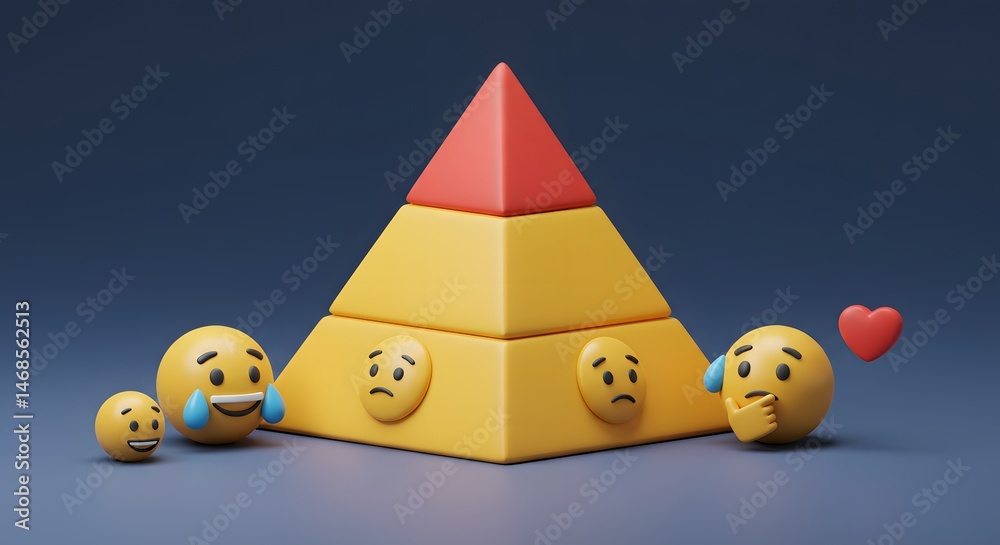 Emoji Pyramid Showing Emotional Hierarchy Stock Illustration | Adobe Stock