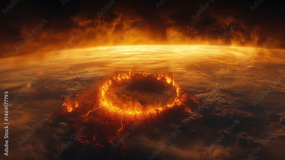 Giant Meteor Impact on Alien Planet planet meteor impact planetary ...