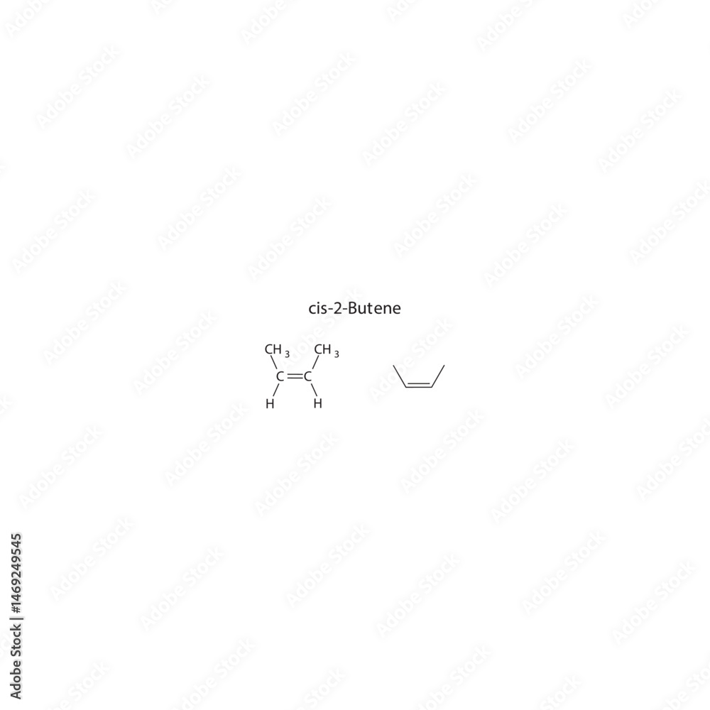 Stock-Vektorgrafik „cis-2-Butene Structure – Condensed and Carbon ...