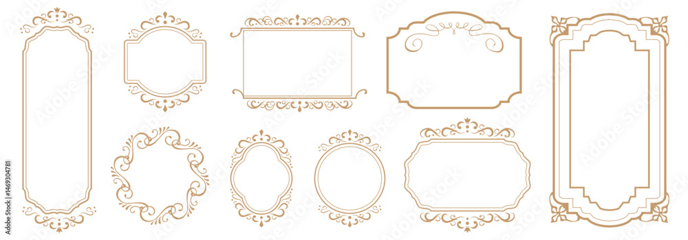 Vetor Set of elegant vintage frames and ornate borders. Perfect for ...