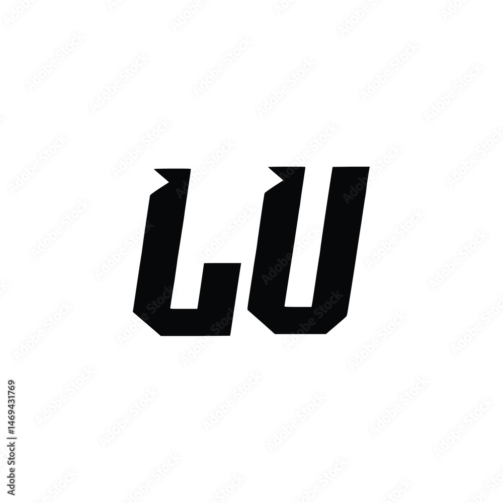 LU monogram logo design letter text name symbol monochrome logotype ...