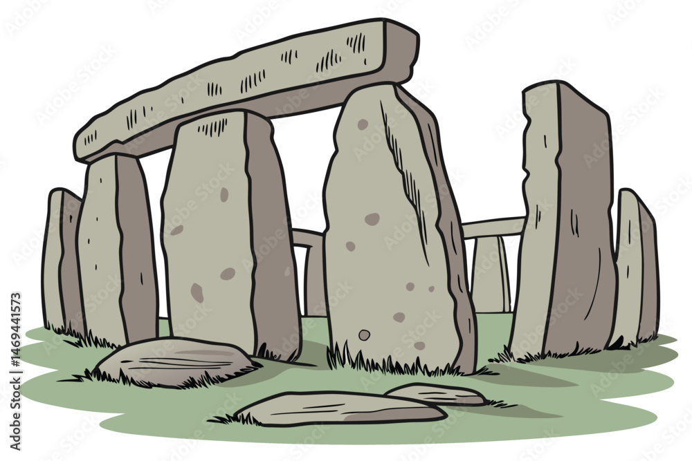 21 large stones, ancient monumental architecture, neolithic monument ...