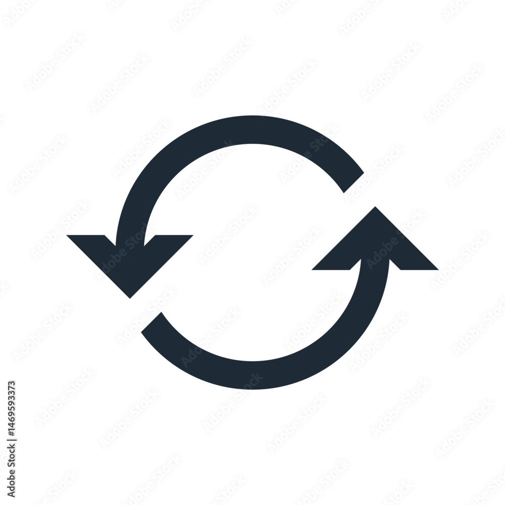 Reverse, swap, exchange or replace double arrows symbol. Repeat, renew ...
