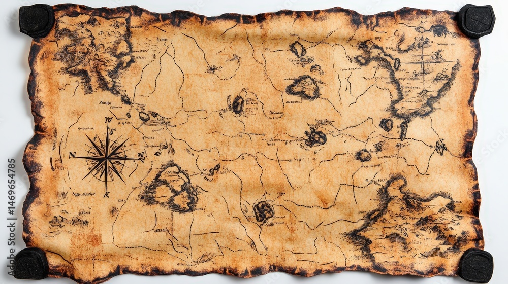 rustic, stained vintage paper with ink smudges and irregular edges ...