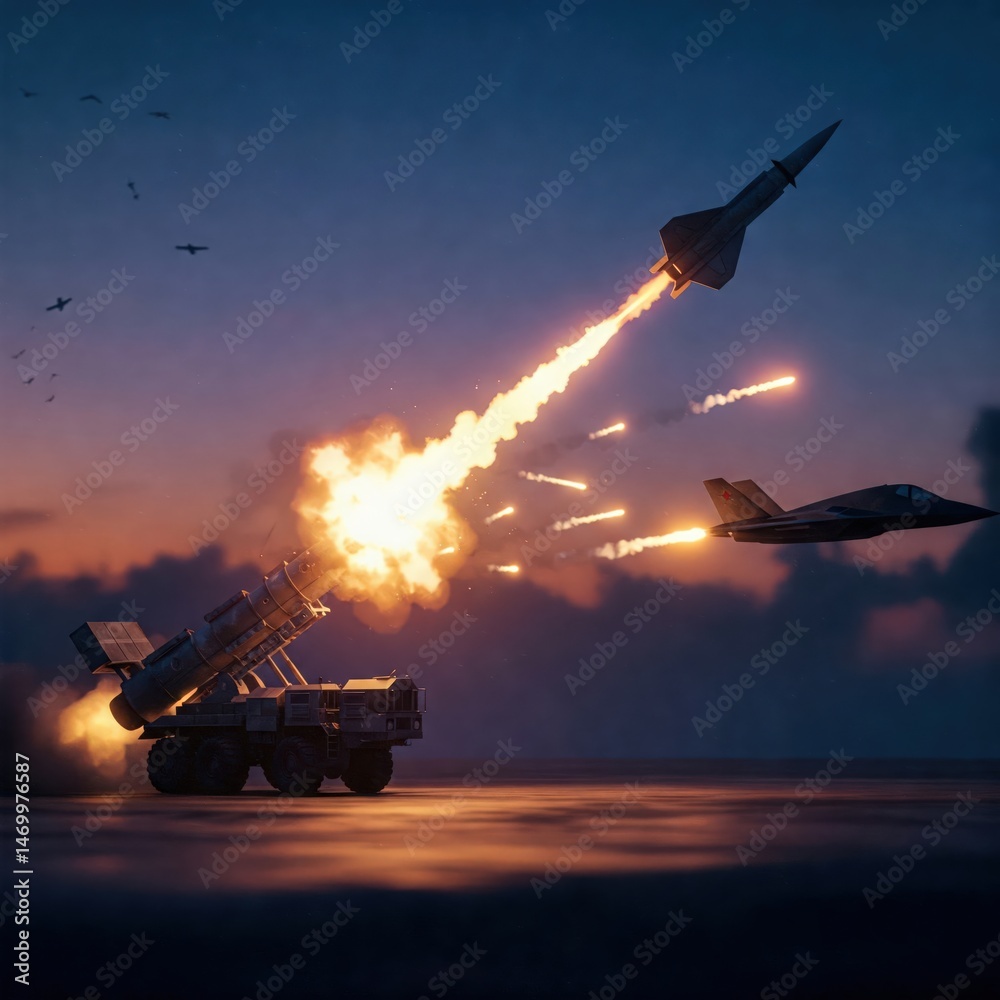 S400 Missile Launch in Desert at Sunset | Iron Dome | Air Defence ...