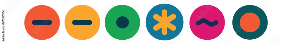 Vector de Stock Flat vector icons of typographic punctuation: en dash ...