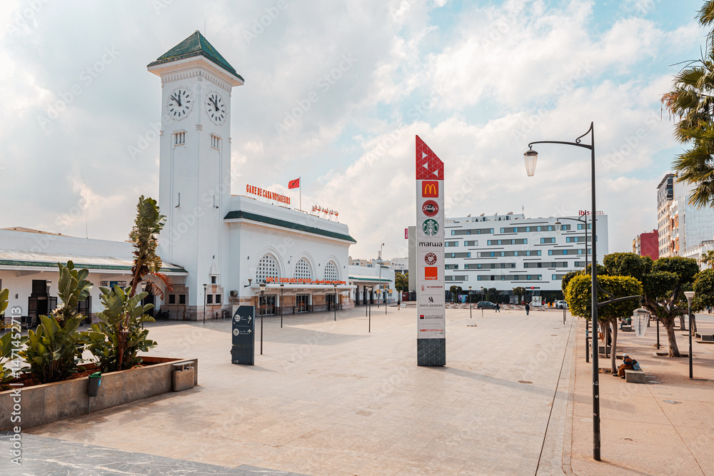 05 March 2025, Casablanca, Morocco: Casa Voyageurs train station ...