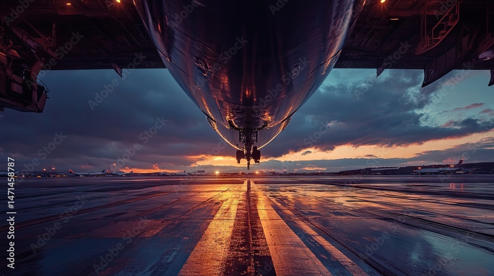 Aircraft nose lifted to load heavy air freight pallet into main cargo ...