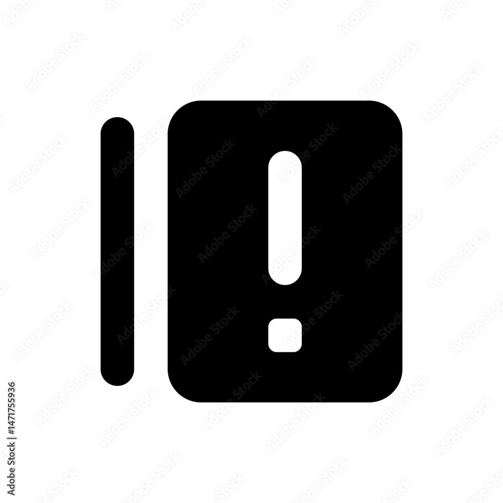 Illustration of a stylized exclamation mark with a vertical bar and ...
