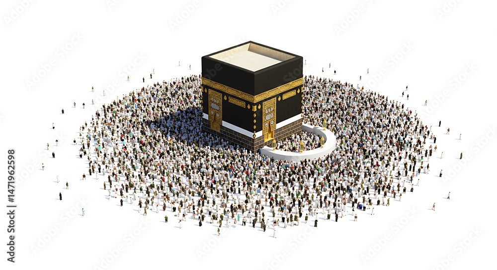 Stock-Illustration „A symbolic illustration of Tawaf with pilgrims ...