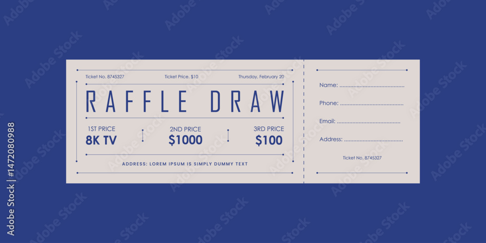 Vector de Stock raffle ticket template, raffle draw ticket template ...
