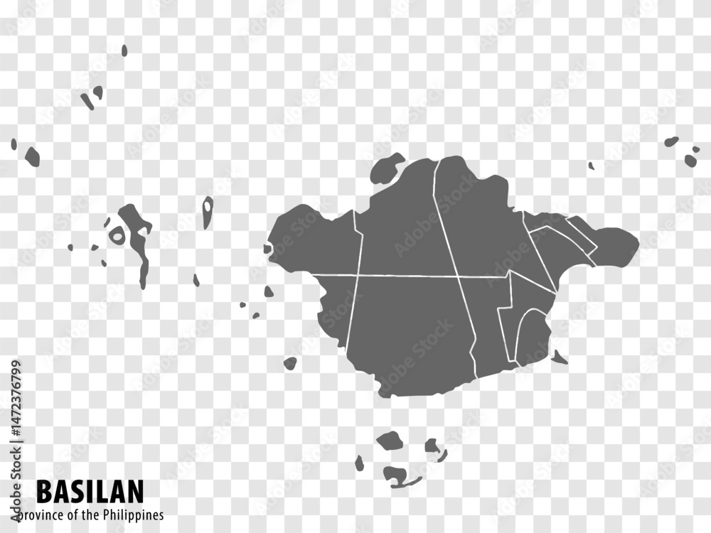 Blank map Basilan of Philippines. High quality map Province of Basilan ...