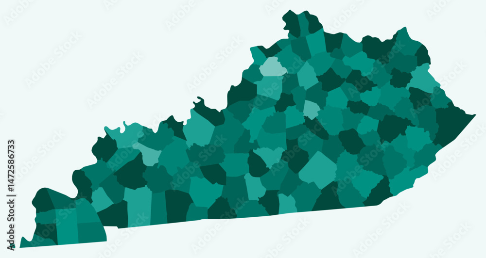Vector de Stock Map of Kentucky with counties. Just a simple state ...