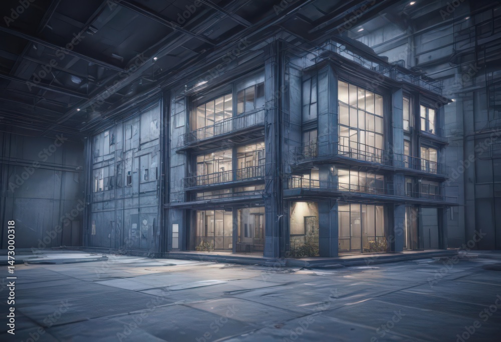 Blueprint style photo effect, technical building drawing , overlay ...