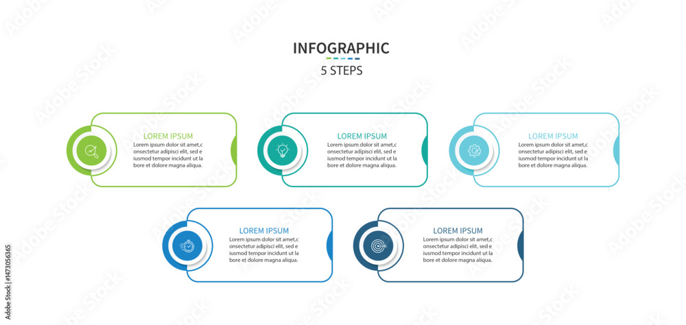 Infographic labels with icons and 5 options or steps. Suitable for ...