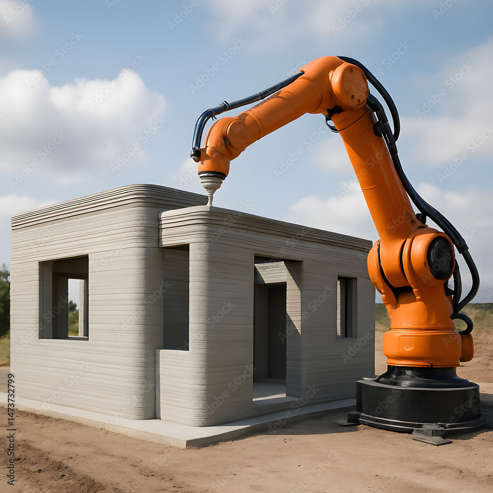 3D Printed House Construction: An advanced robotic arm precisely ...