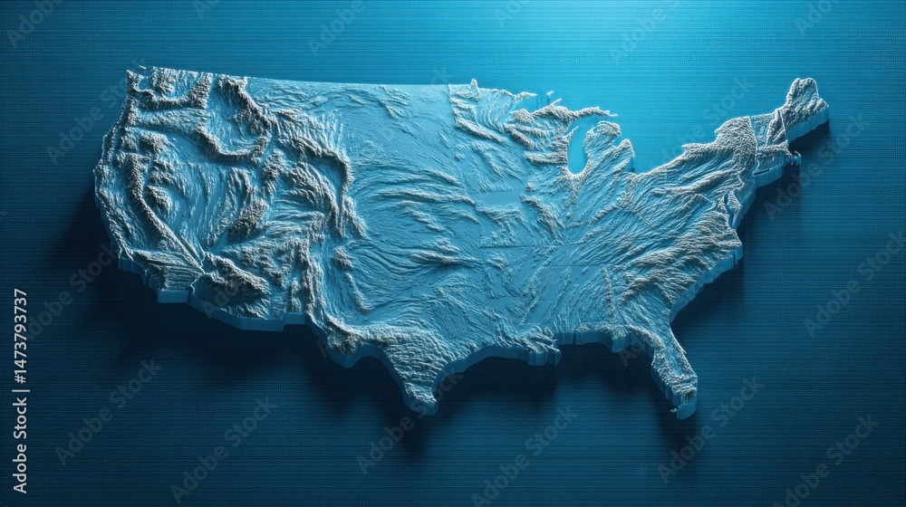 Stock-Illustration „Comprehensive map of the united states serving as a ...