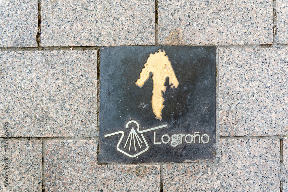 Directional Sign for Pilgrims on the Camino de Santiago in Logroño ...