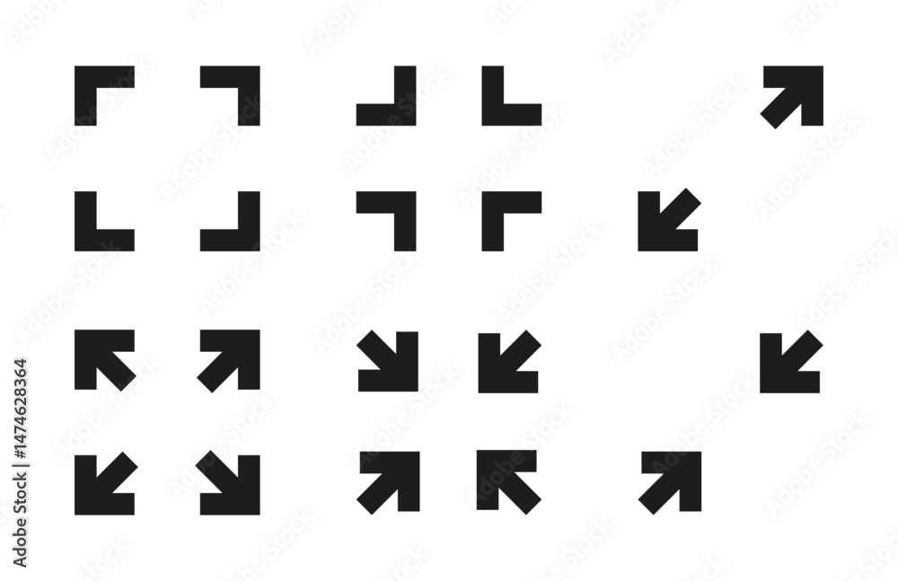 Scalable flat style icons. A set of icons with arrows. A set of icons ...