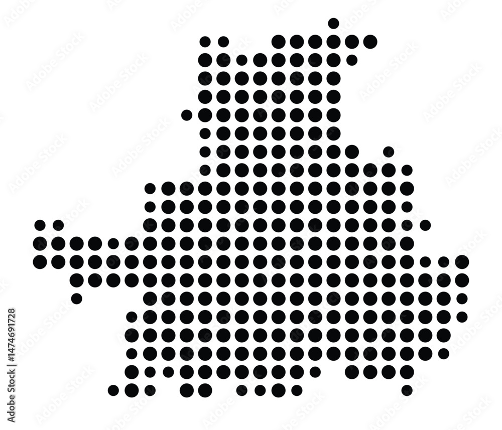 Symbol Map of the city Nidda (Hessen, Germany) showing the city with a ...