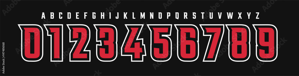 Bold College Varsity Number and Letter Logo Font, Sport Block Alphabet ...