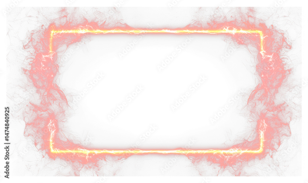 Dynamic Red Flames Frame Overlay Effect Isolate on Transparent ...