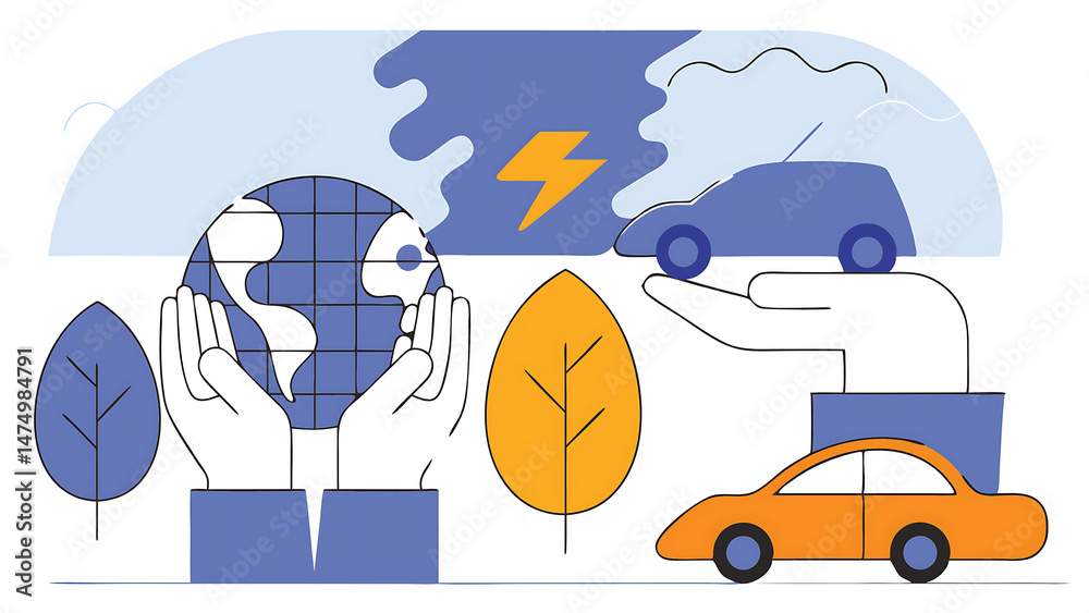 climate change illustration set characters hands holding planet earth ...