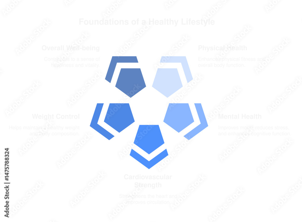 Pentagon Shape Diagram of Healthy Principle: A minimalistic visual ...
