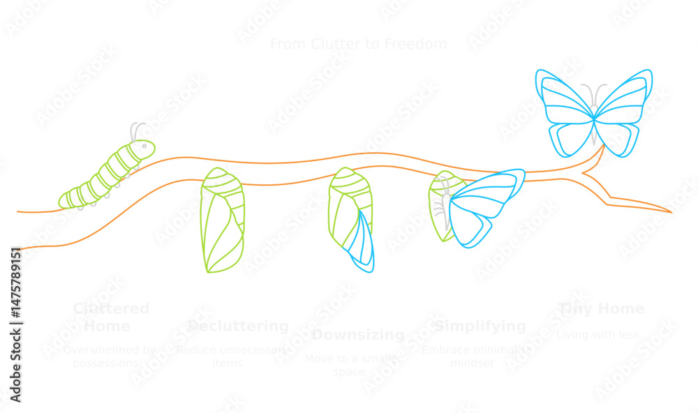 Butterfly metamorphosis: A stunning illustration detailing the complete ...