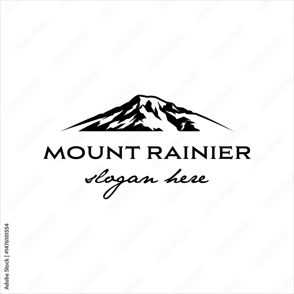 Mount rainier logo with masculine style design Stock Vector | Adobe Stock