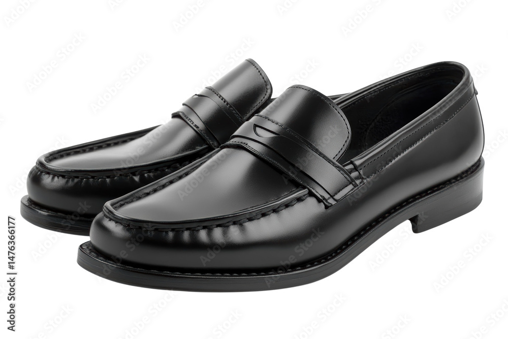 A pair of black leather shoes Stock Photo | Adobe Stock