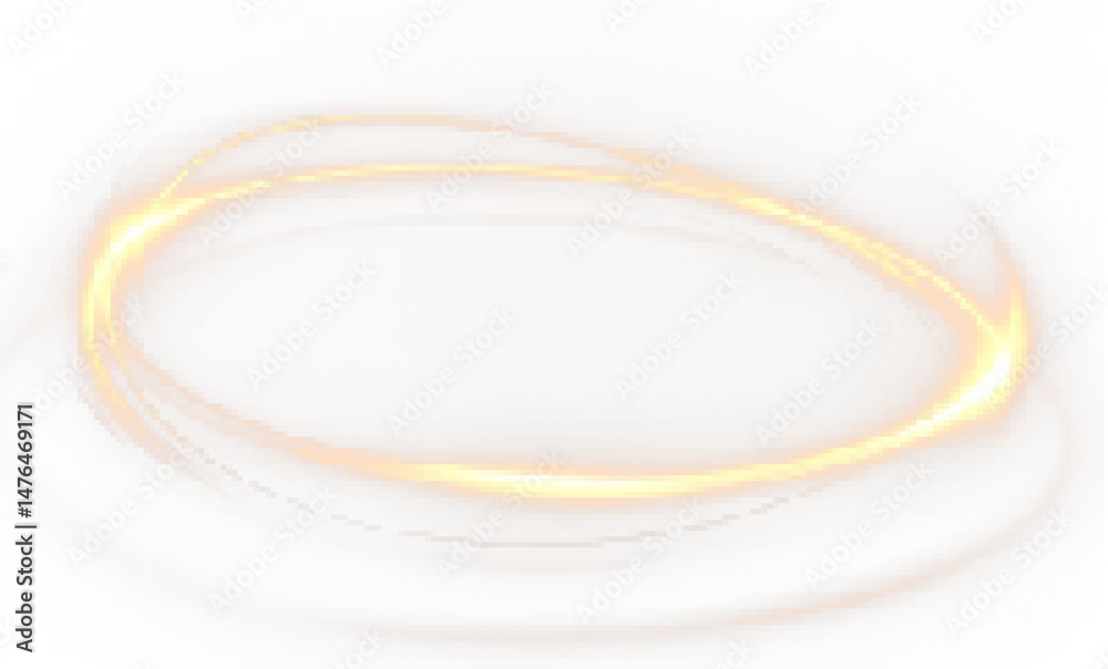 PNG yellow neon ring with glowing light and transparent energy flash ...