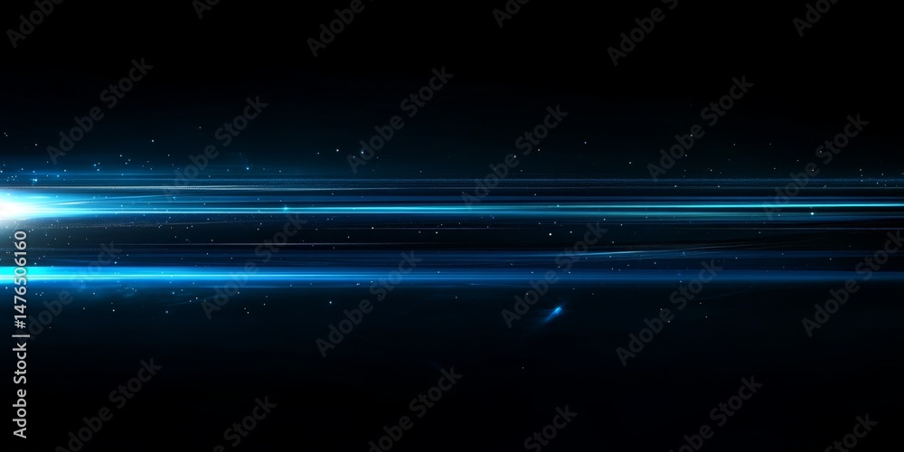 Abstract blue light speed background with a blur effect and glowing ...