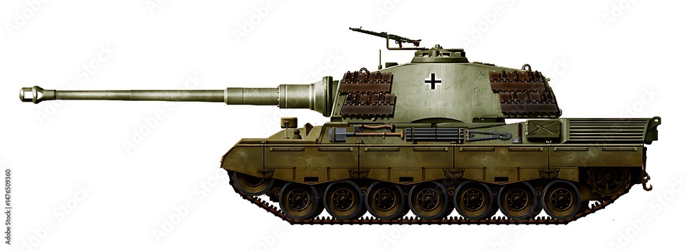 Alternative tank based on the Leopard 1A3 chassis with a turret and ...