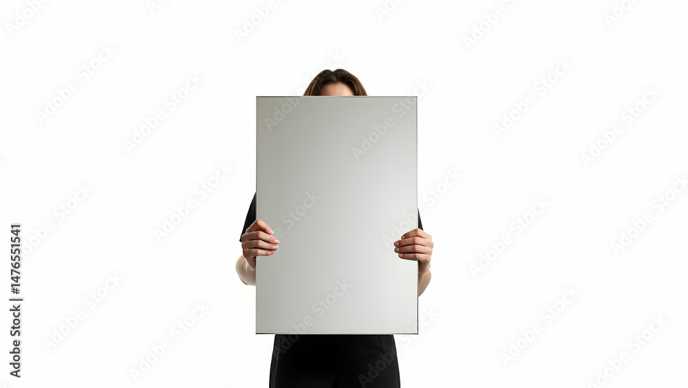 Protest activist holding mirror instead of sign, reflecting viewer ...