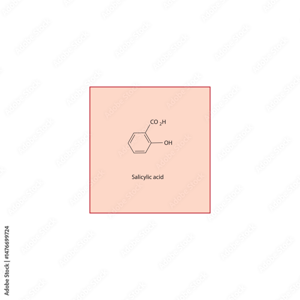 Salicylic acid molecule molecular structure, salicylate compound ...