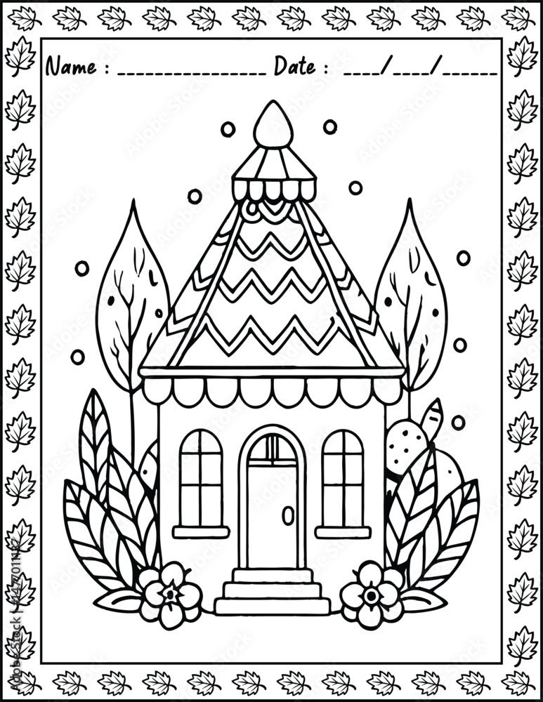 Hygge Place Coloring Pages For Kid and adult. High resolution (300 DPI ...