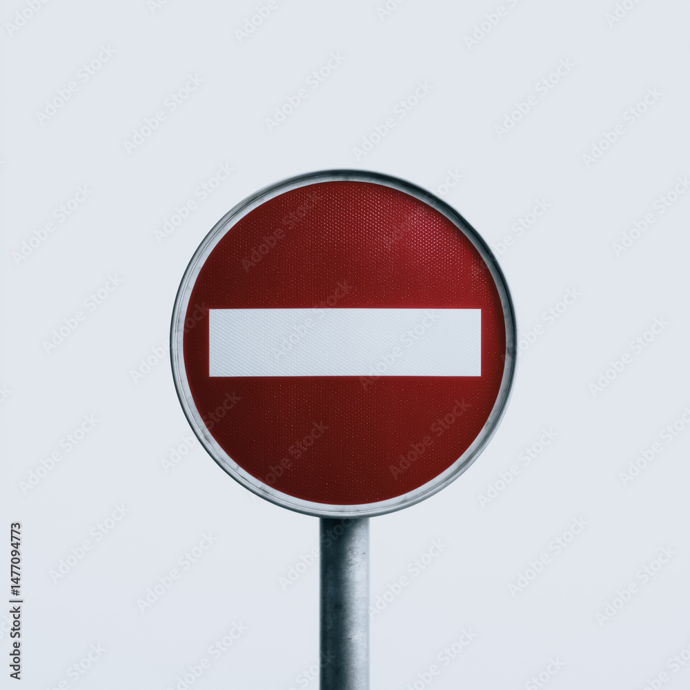 Prohibition Signal: The clear, concise message of a circular "no entry ...