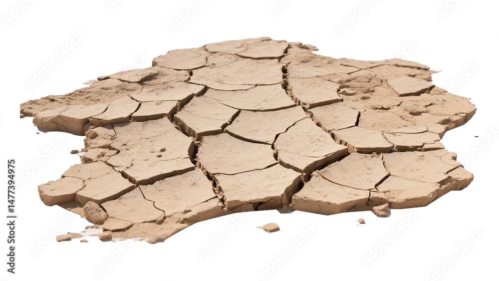 Dry Cracked Soil, Drought, Parched — Isolated On White Transparent ...