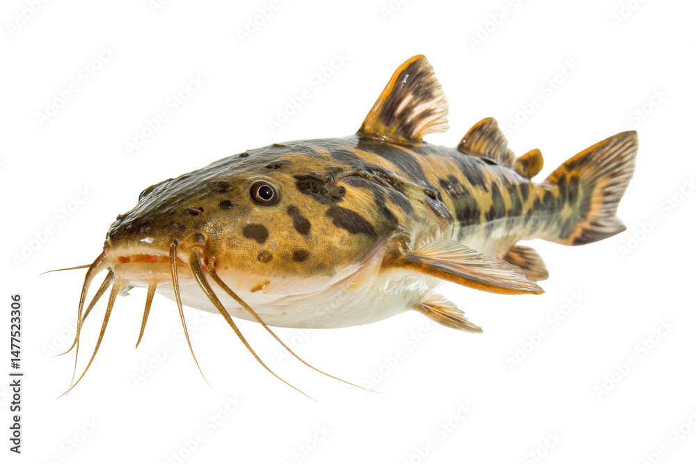 Fotografie Ornate pimelodus pictus catfish with distinctive markings on ...