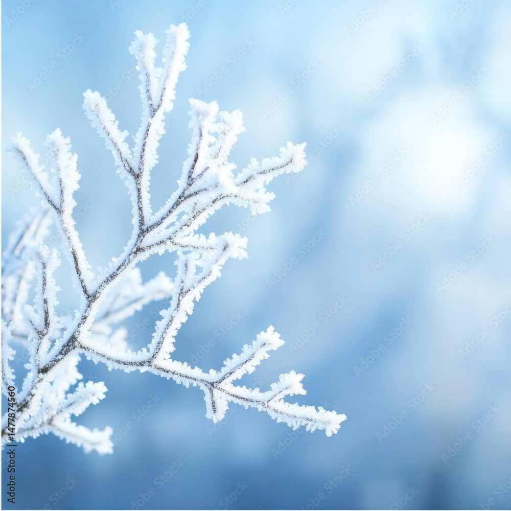 Beautiful glittering ice crystals completely cover the delicate ...