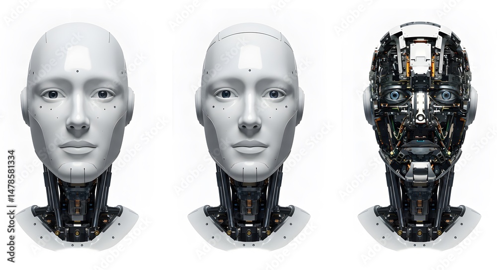 The Evolution of AI: From Seamless Skin to Exposed Mechanics—A Robot's ...
