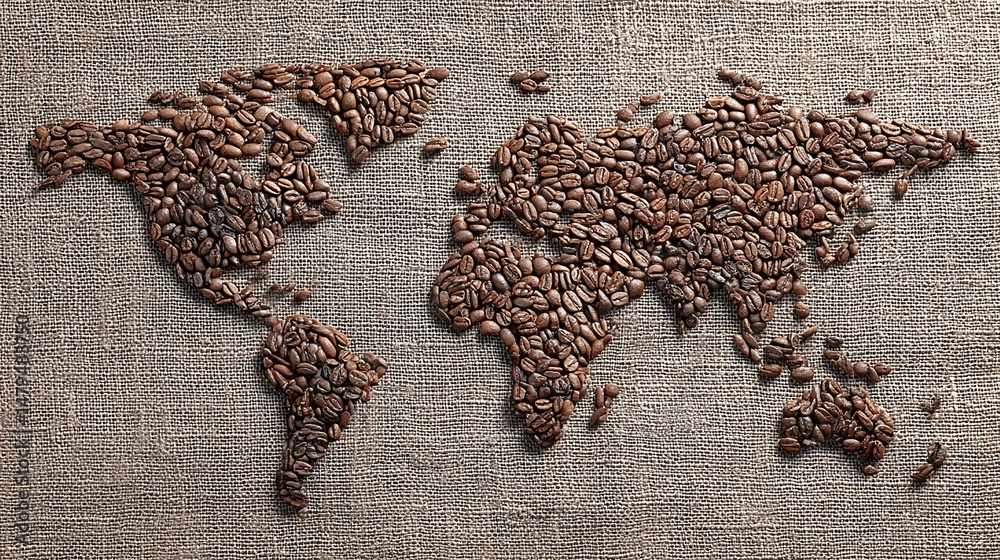 World Map Made of Coffee Beans: Aromatic Representation of Global ...