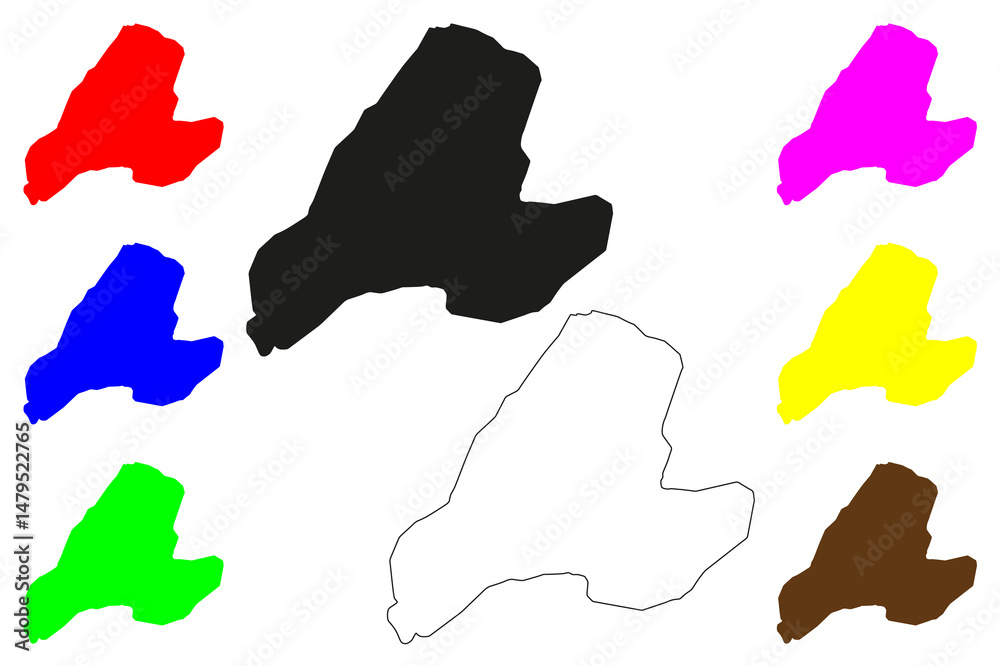 Shillong city (Republic of India, State of Meghalaya) map vector ...